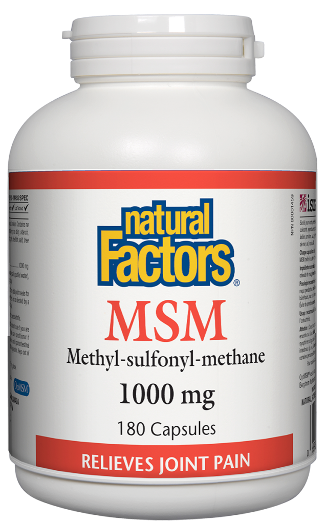 Natural Factors MSM Methyl-sulfonyl-methane 1000 mg 180 Caps - Nature's ...